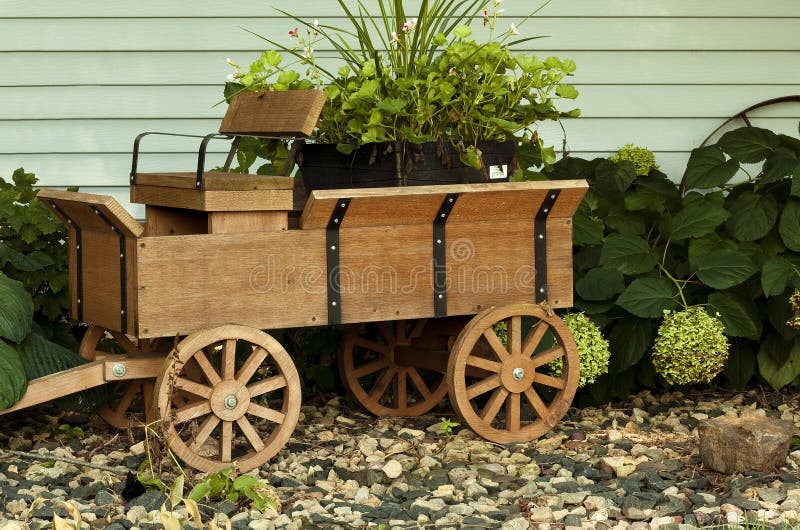 Wooden wagon stock image. Image of rocks, wood, plants - 20729739
