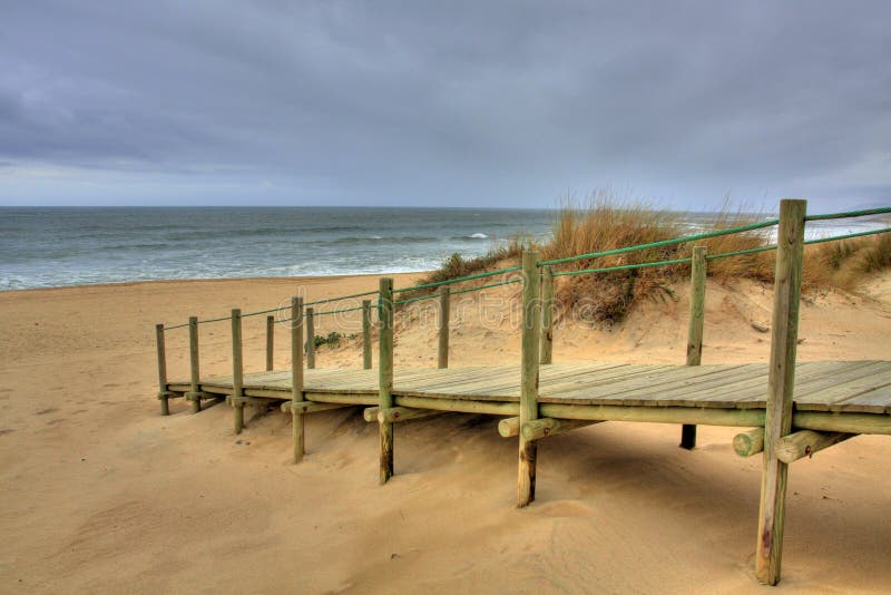 Wooden Walk Way Over Sand Dune Stock Photo - Image of wood, nature ...