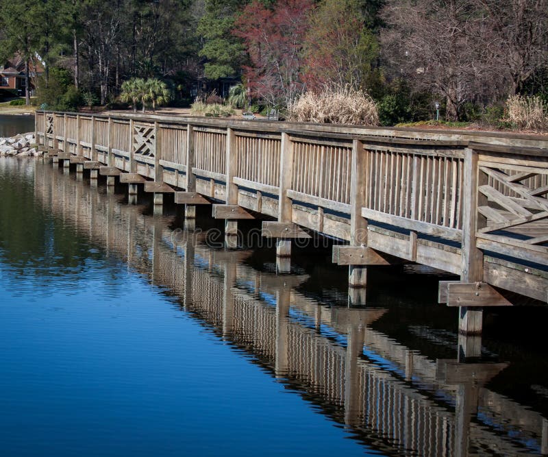 Wooden walking bridge stock image. Image of park, scenic - 65098617