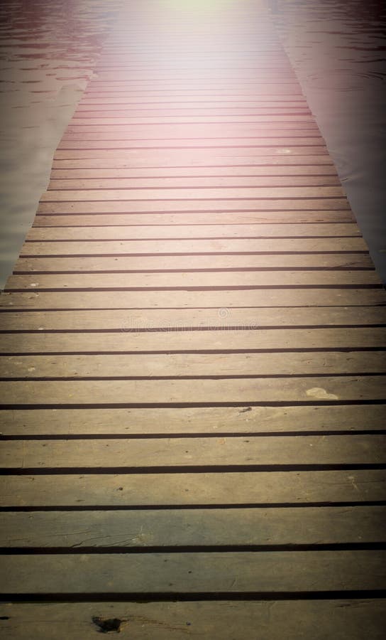 Wooden Walking Path on the Water Surface Stock Image - Image of design ...