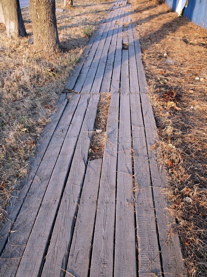 Wooden Walkway Made of Planks Stock Image - Image of footpath, sidewalk ...