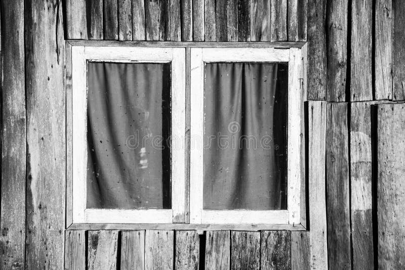 Wooden Wall with Closed Window Stock Image - Image of green, design ...