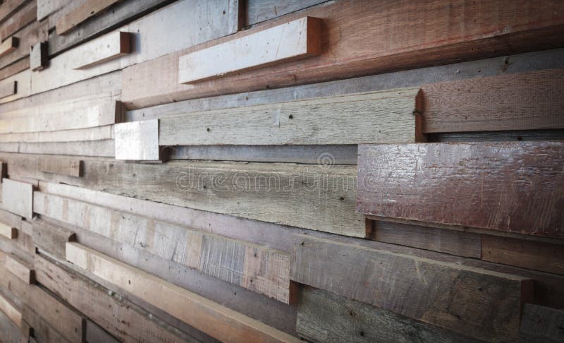 Wooden Wall in Closeup View Perspective Angle. Stock Image - Image of ...
