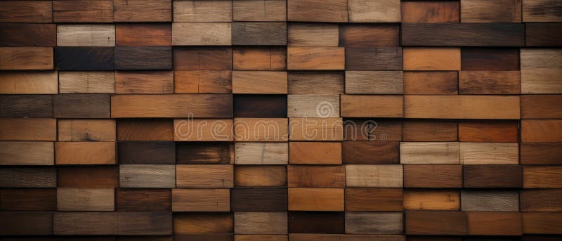 Wooden Wall Composed of Square Panels Stock Image - Image of aesthetic ...
