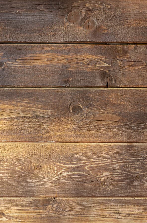 Wooden Wall of Horizontal Brown Boards with Soft Shadows in the Evening ...