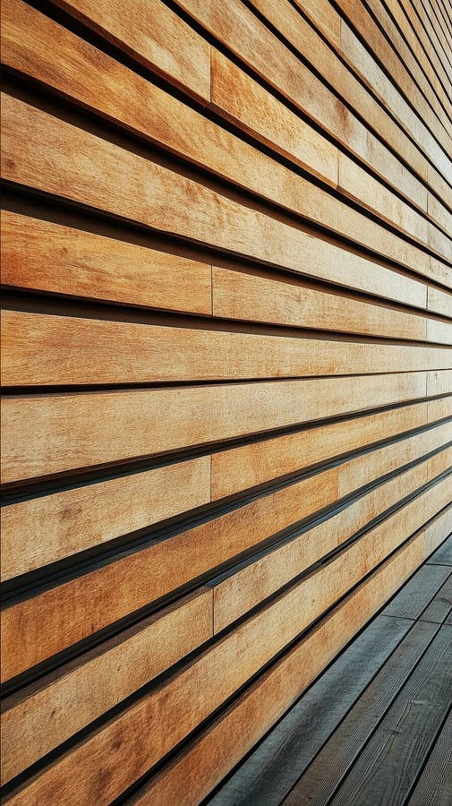 Wooden Wall with Horizontal Panels, Abstract Architectural Design Stock ...