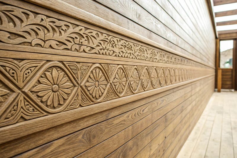 Wooden Wall with Linear Relief and Texture Stock Illustration ...