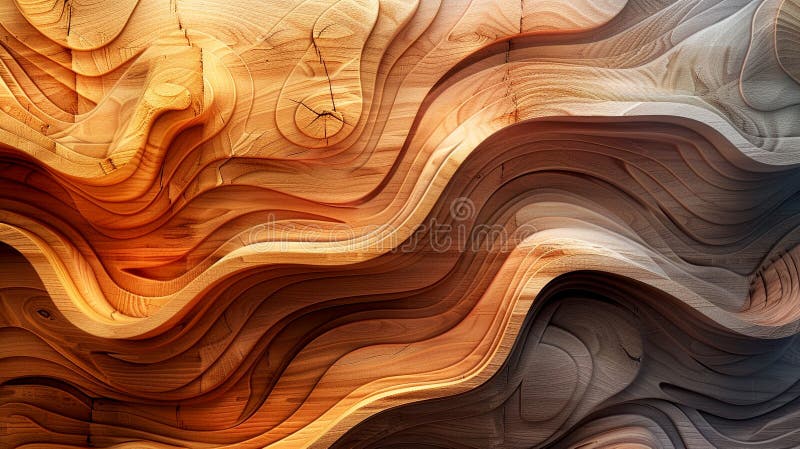 Wooden Wall with Wave Pattern Stock Illustration - Illustration of form ...
