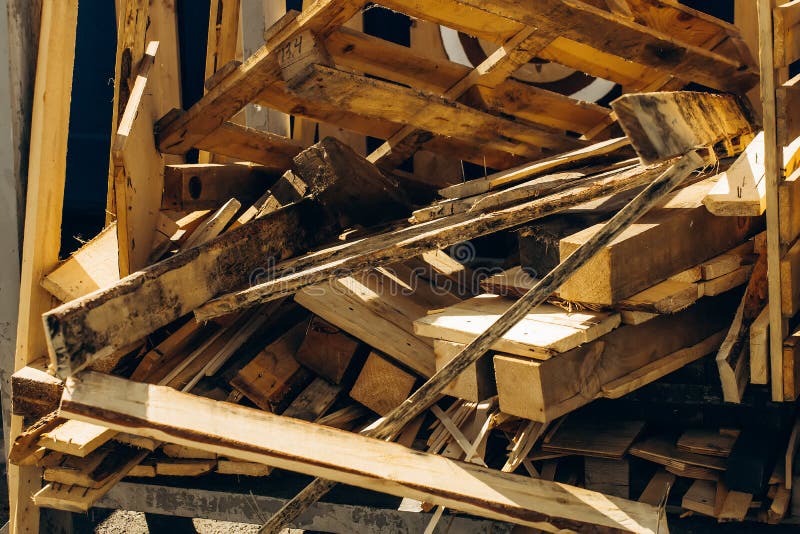 Wooden Waste from Boards and Bars. Wood Processing Stock Photo - Image ...