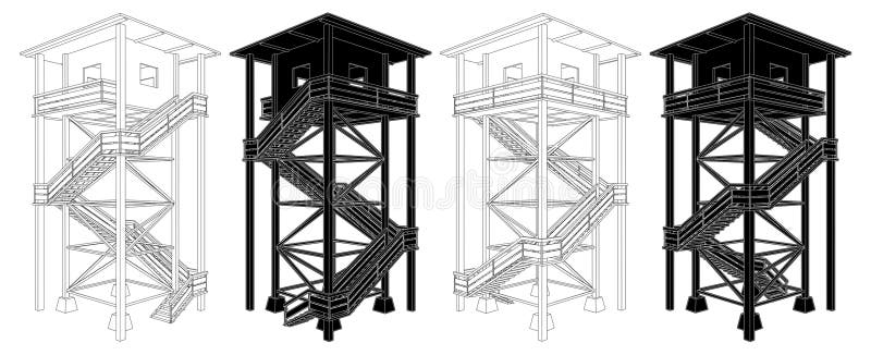 Wooden Watchtower Tower Stock Illustrations – 145 Wooden Watchtower ...