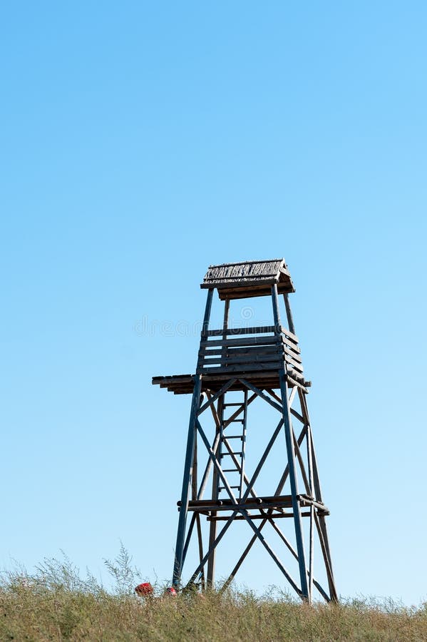 Wooden Watchtower. the Ancient Wooden Structure for the Review Stock ...