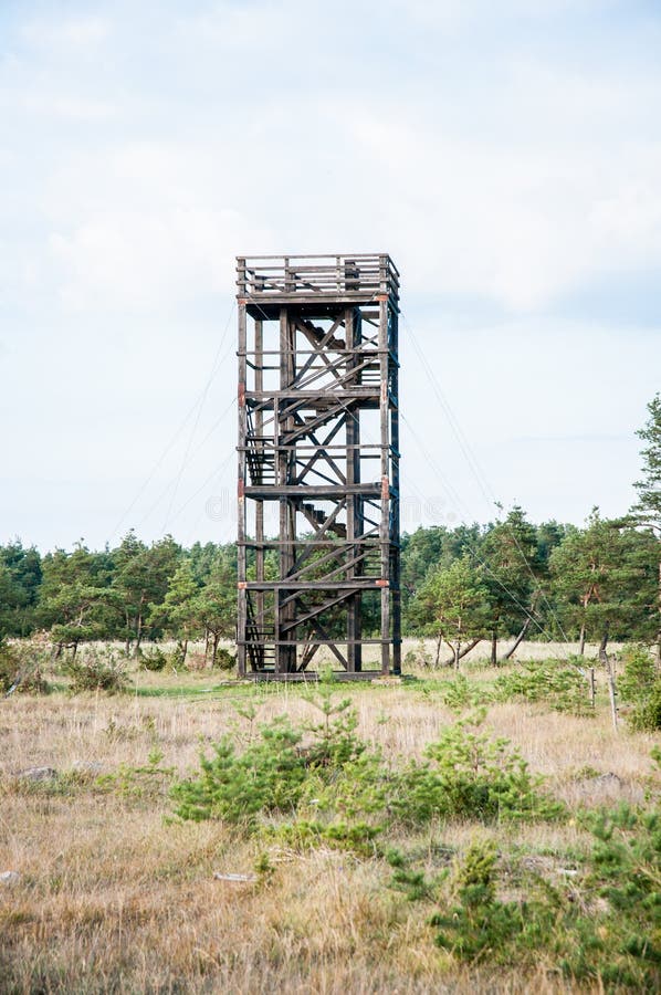 Wooden watchtower stock image. Image of forrest, birdwatching - 45337135
