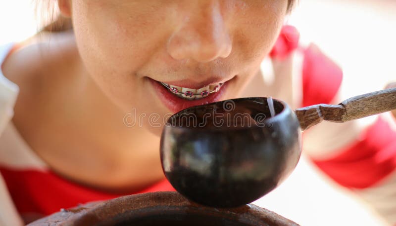 Dipper Made From Coconut Shell, Traditional Container For Drinking ...