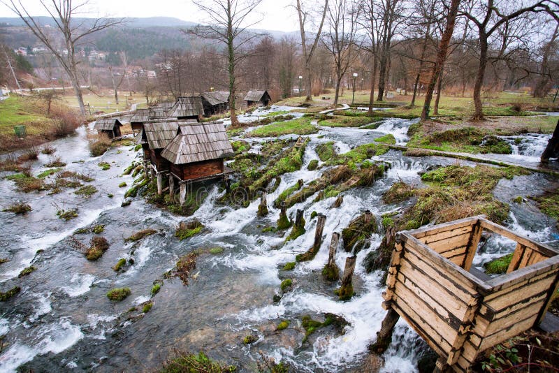 Mini Watermills on Pliva Lake Stock Photo - Image of rural, bosnia ...