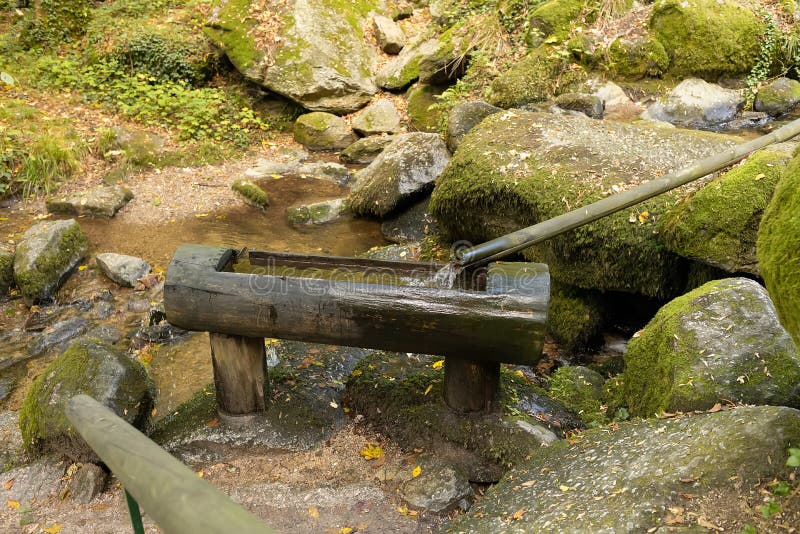 Wooden Water Tank in the Black Forest. Stock Image - Image of path ...