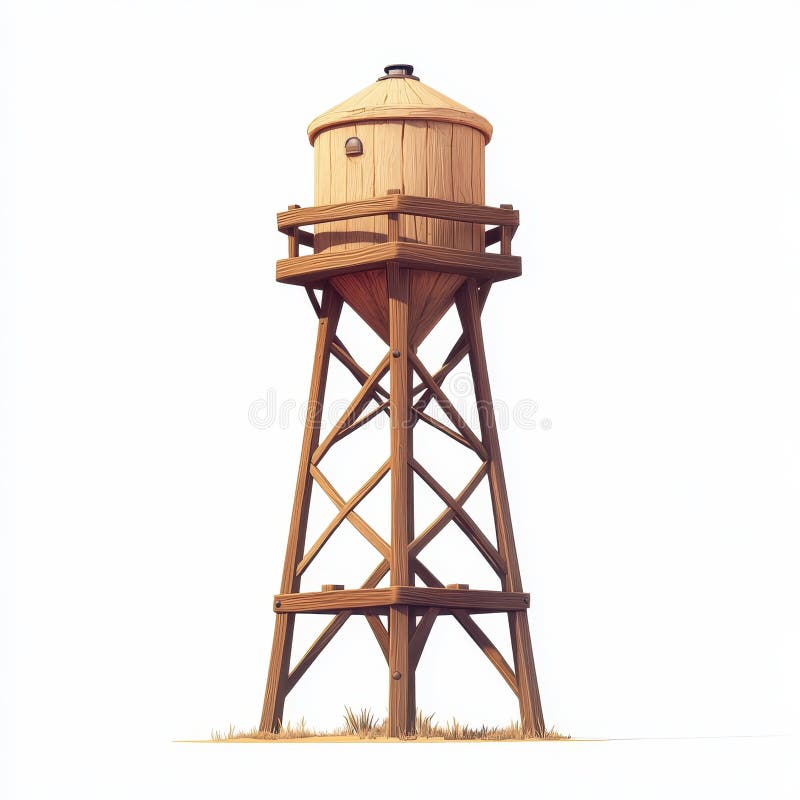 A Wooden Water Tower on a Raised Platform, Designed for Water Storage ...