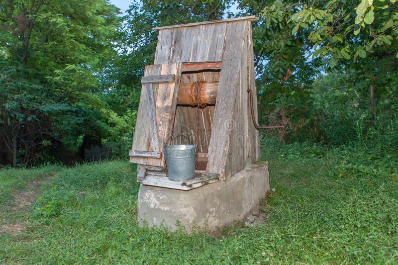 Wooden water well stock image. Image of brown, drinking - 75875631