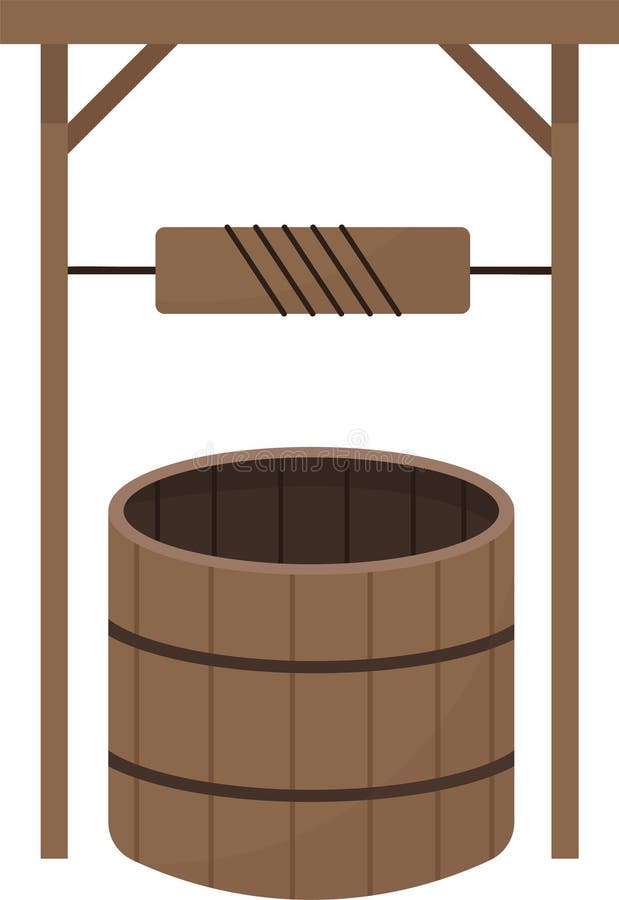 Wooden Water Well stock vector. Illustration of antique - 289333293
