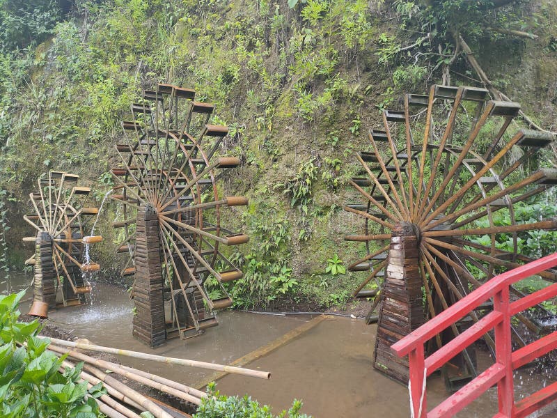 Wooden Water Wheel in the Small River Stock Image - Image of wheel ...