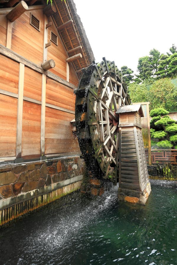 Wooden waterwheel stock photo. Image of house, green - 13975528