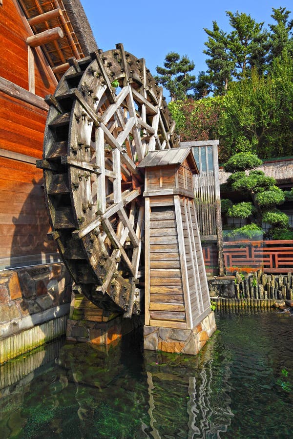 Wooden waterwheel stock photo. Image of house, green - 13975528