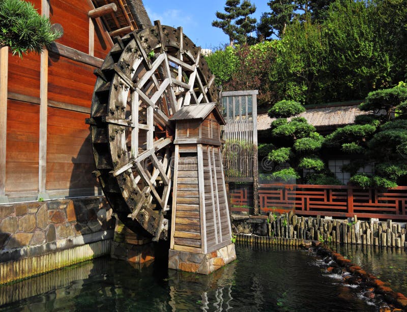 Wooden waterwheel stock photo. Image of house, green - 13975528