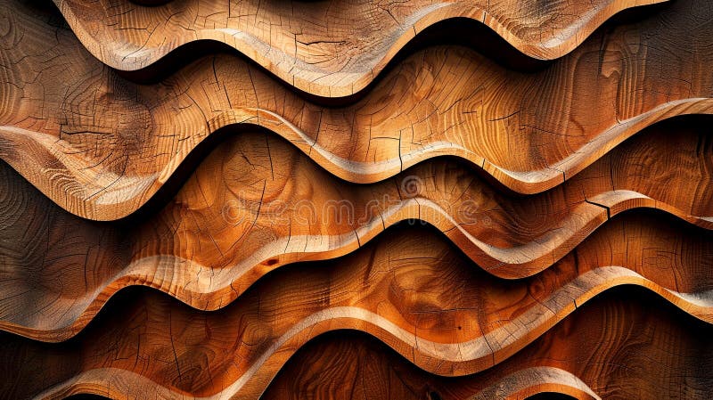 Wooden Wave Pattern Closeup Stock Illustration - Illustration of shape ...