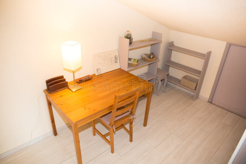Wooden Well Arranged Desk Prepared To Work Stock Photo - Image of ...