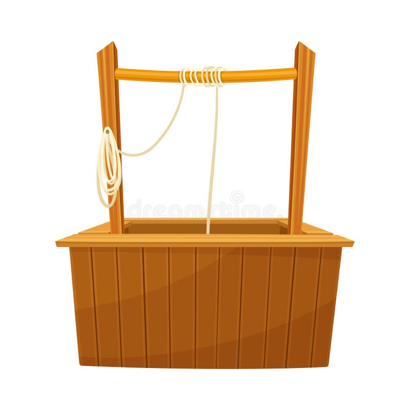 Wooden Well As Structure in the Ground for Accessing Water with Rope ...