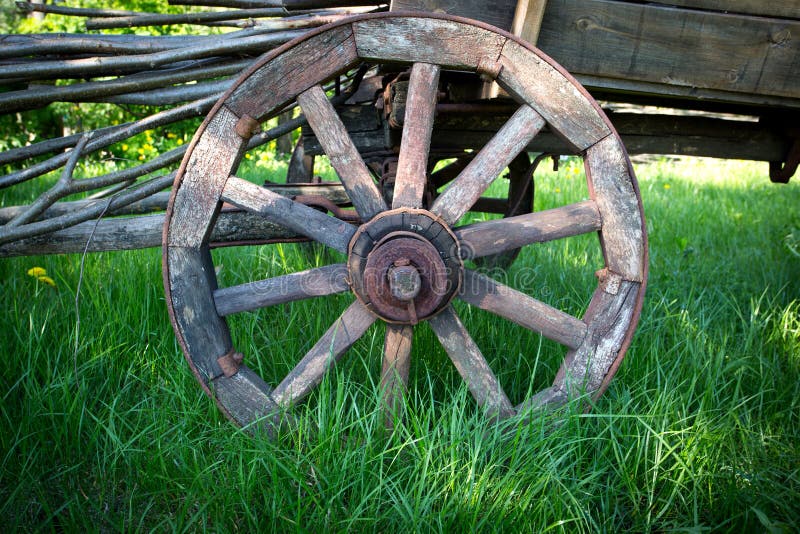 Wooden wheel cart stock photo. Image of retro, rural - 68126874
