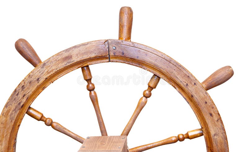 A Wooden Wheel with a Wooden Handle Stock Image - Image of cruise ...