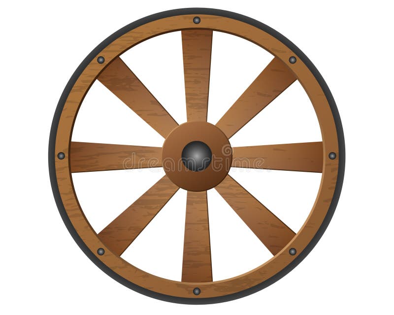 Wooden Wheel Vector 3d Realistic Stock Vector - Illustration of vector ...