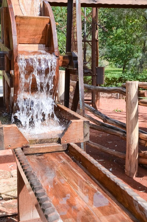 Wooden Wheel on Watermilll Working Stock Photo - Image of cove ...