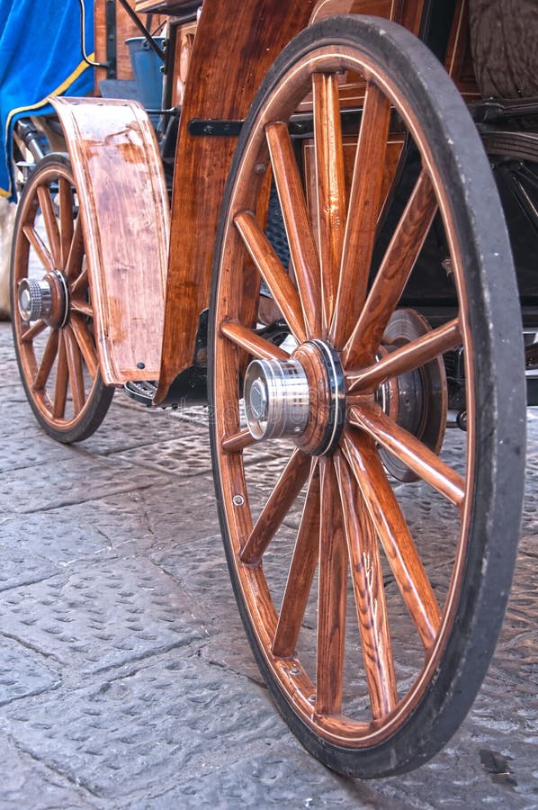 Wooden Wheels on an Old Carriage. Stock Photo - Image of wheel ...