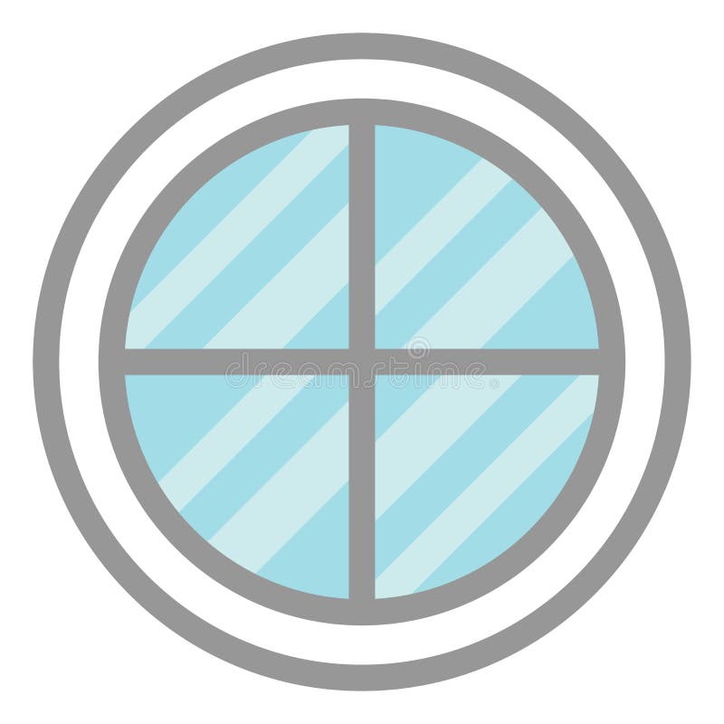 Wooden White Circle Window, Icon Stock Vector - Illustration of ...