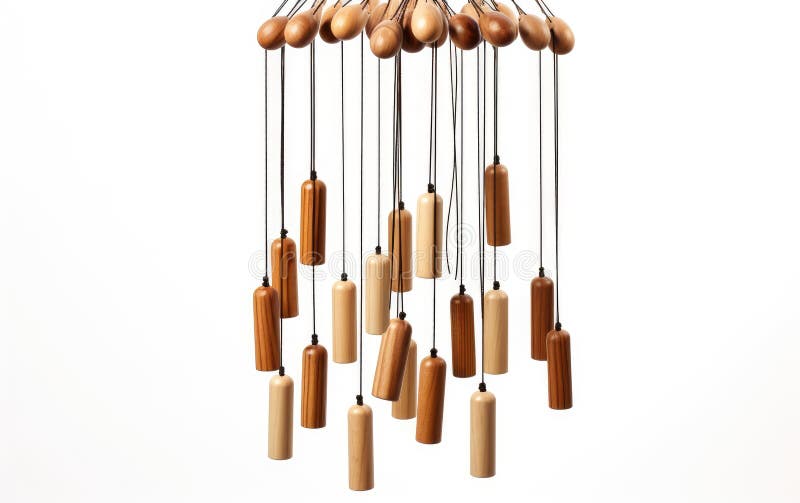 Wooden Wind Chimes on White Background Stock Illustration ...