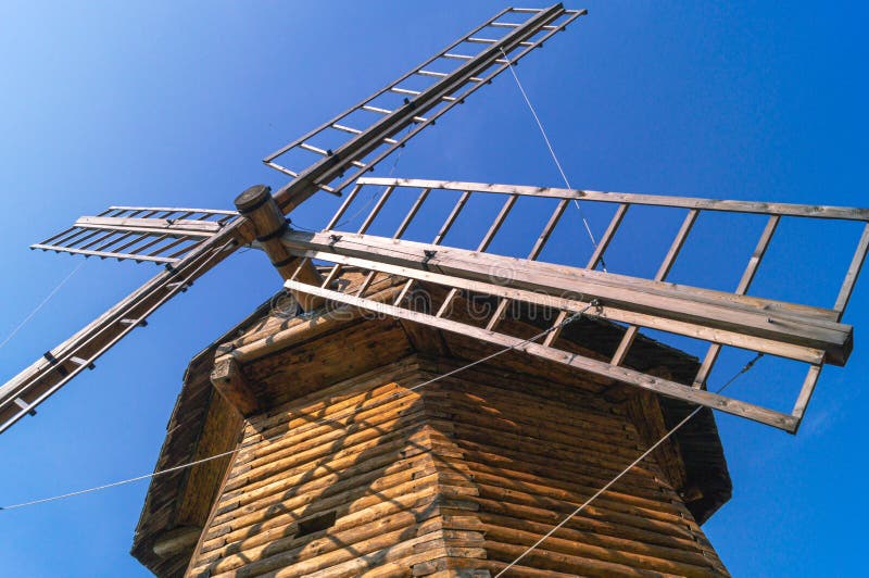 Wooden Windmill for Grinding Flour Stock Image - Image of mill, russian ...