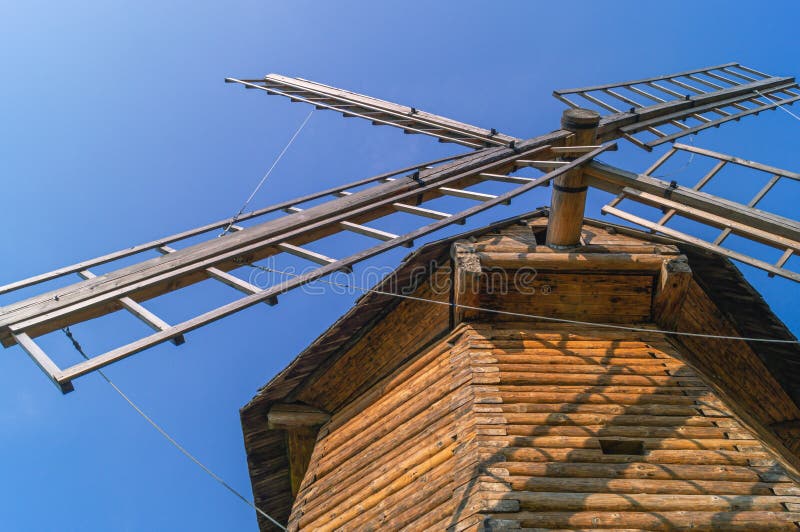 Wooden Windmill for Grinding Flour Stock Image - Image of russian ...
