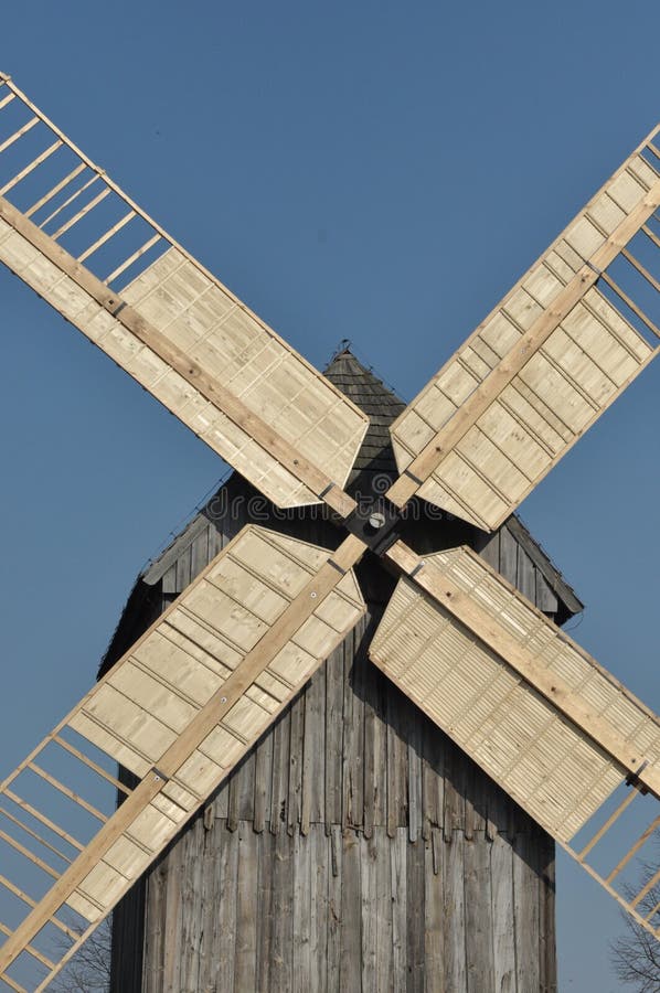 Wooden Windmill. Monument. Antique Mill Powered by the Wind Stock Image ...