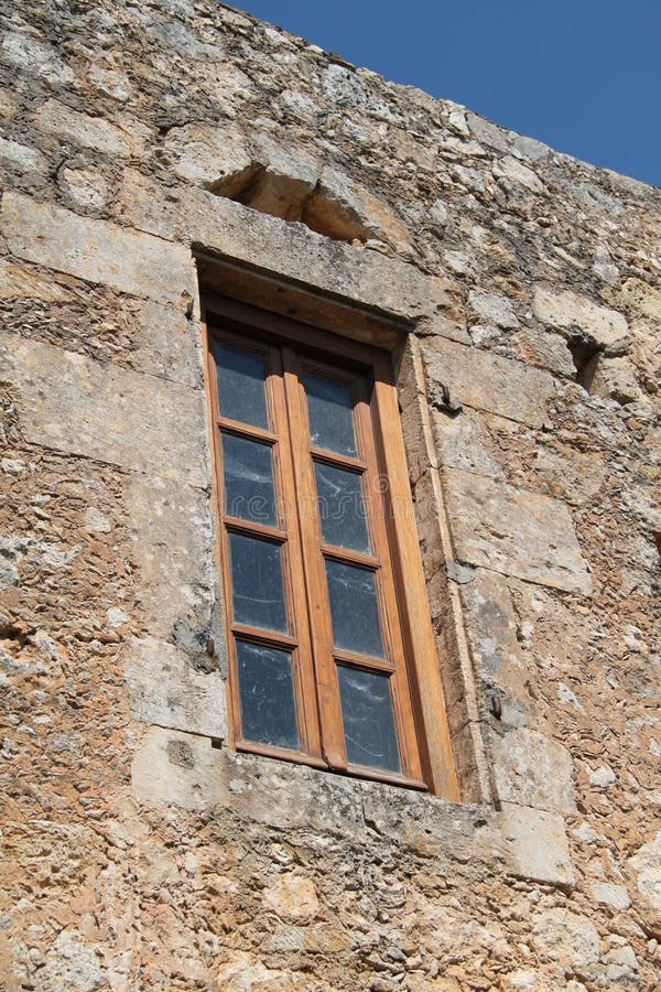 Wooden Window, Arkadi Monastery, Crete Stock Image - Image of sites ...