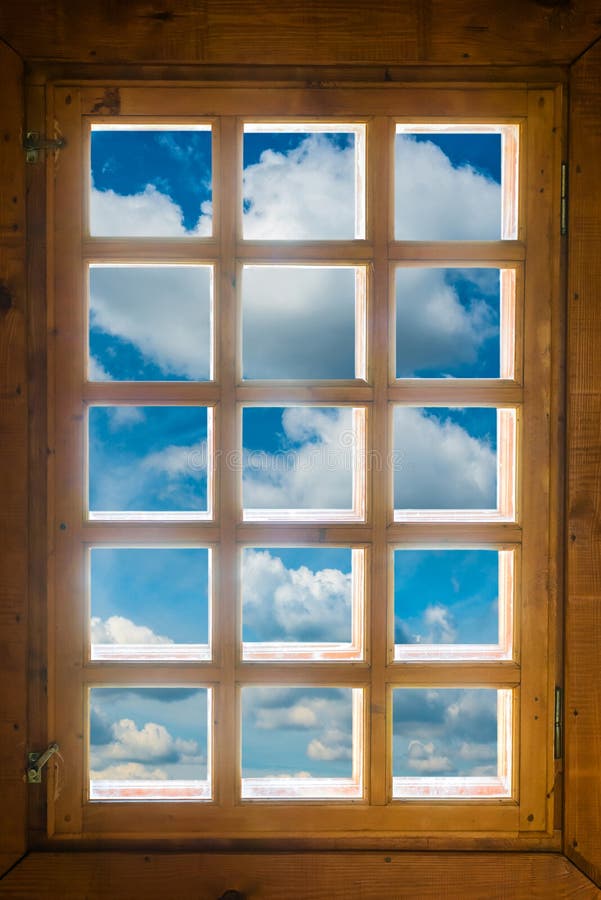 Wooden Window with Beautiful View Stock Photo - Image of inside, object ...