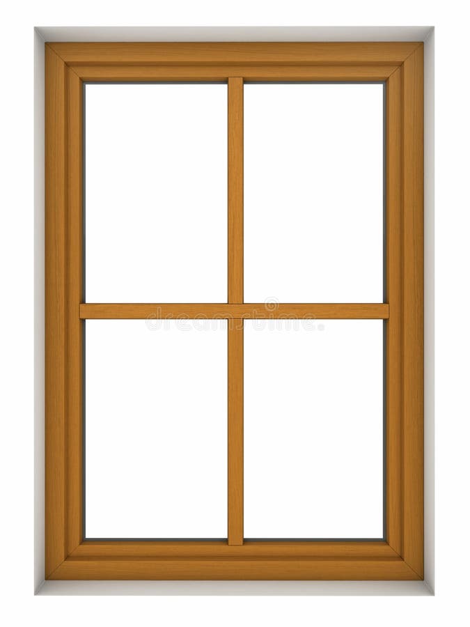 Wooden window frame stock illustration. Illustration of residential ...
