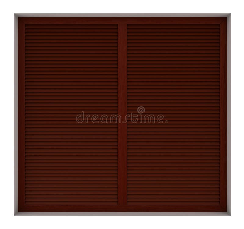 Wooden Window Frame with External Blinds Stock Illustration ...