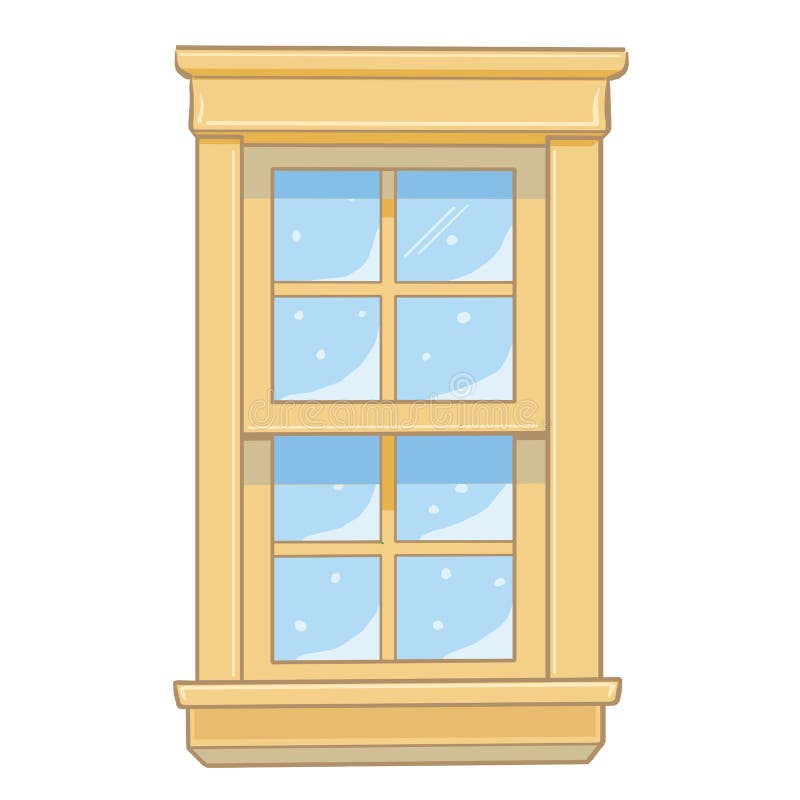 Cartoon wooden windows stock vector. Illustration of construction - 8842191