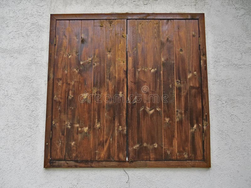 Wooden Window Made of Wooden Planks Stock Image - Image of frame, board ...