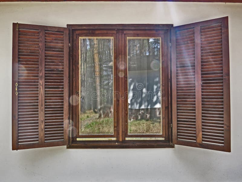 Wooden Window Made of Wooden Planks Stock Photo - Image of anna, garden ...