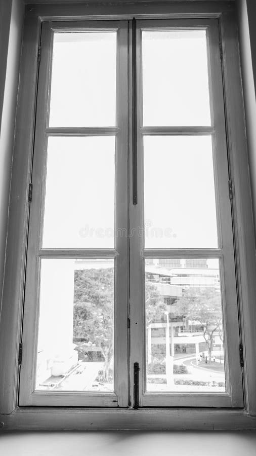 Monochrome Window Photo in Black and White Stock Image - Image of ...