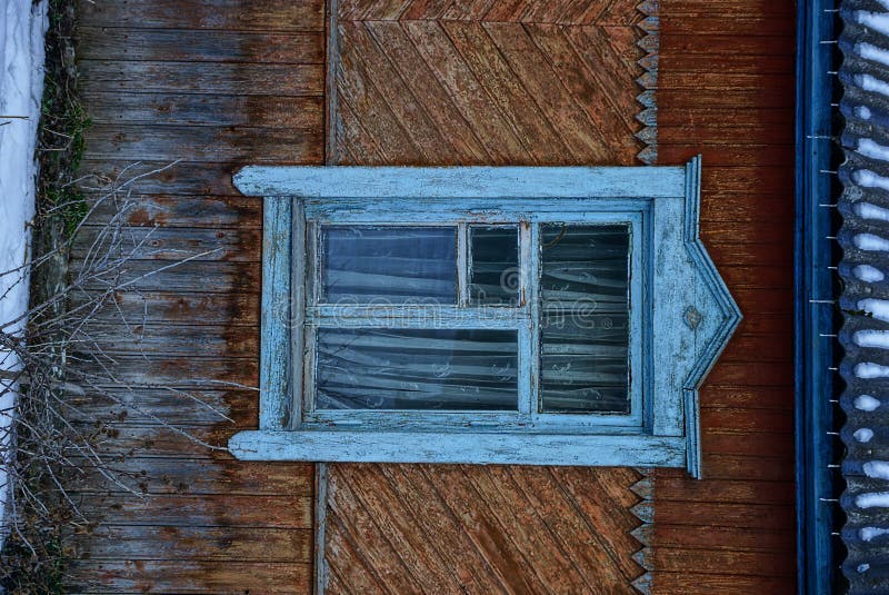 Wooden Window on an Old House Wall Stock Photo - Image of brown, window ...