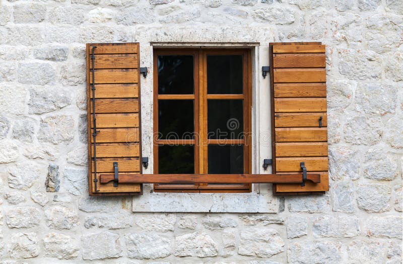 Wooden Window with Open Jalousies Stock Photo - Image of shutter ...