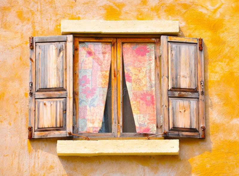 Wooden Window stock photo. Image of yellow, thailand - 36460496